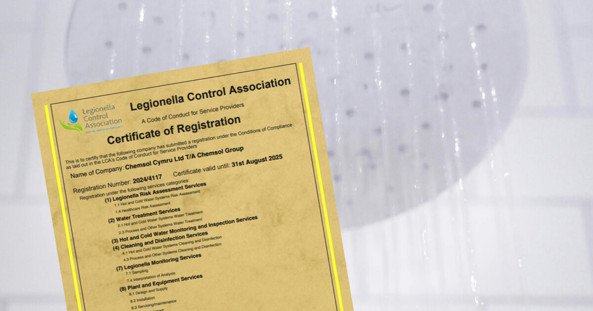 Chemsol Group gains Legionella Control Association… | Chemsol